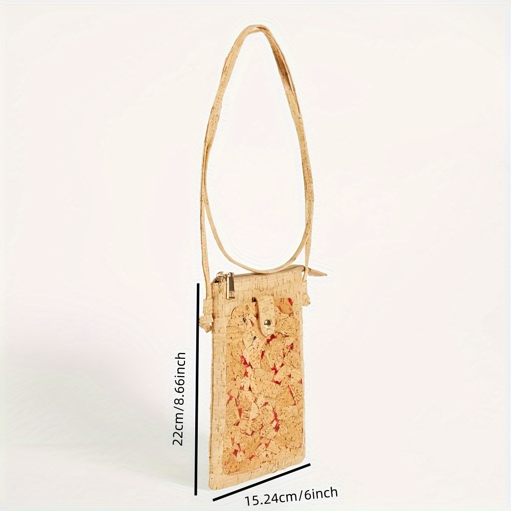 Women's Simple Casual Zipper Cork Handbag - HZCORK